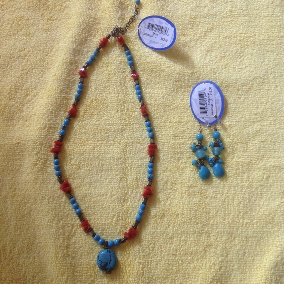April Cornell | Jewelry | April Cornell Red Blue Turquoise | Poshmark